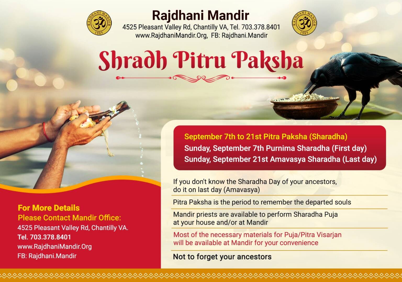 Shradh Pitru Paksha - Rajdhani Mandir